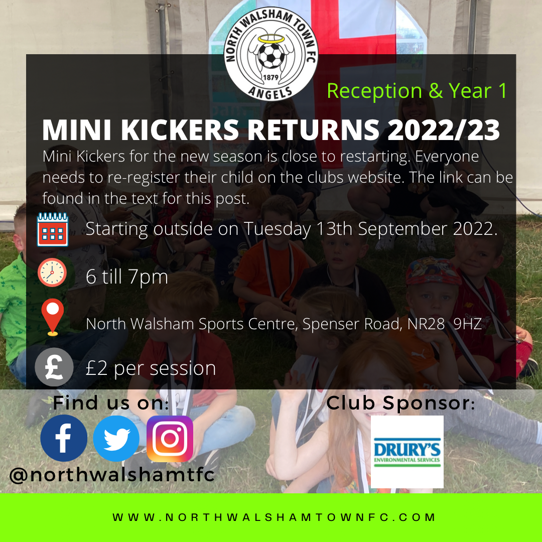 Mini Kickers | North Walsham Town Football Club